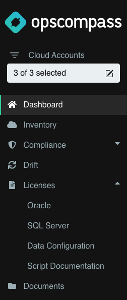 What is the License feature in OpsCompass?